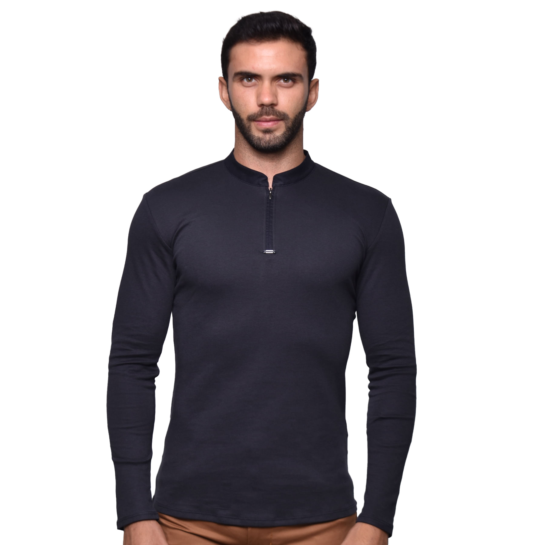 POLO MANGA LARGA PERFECT FIT - AZUL NOCHE