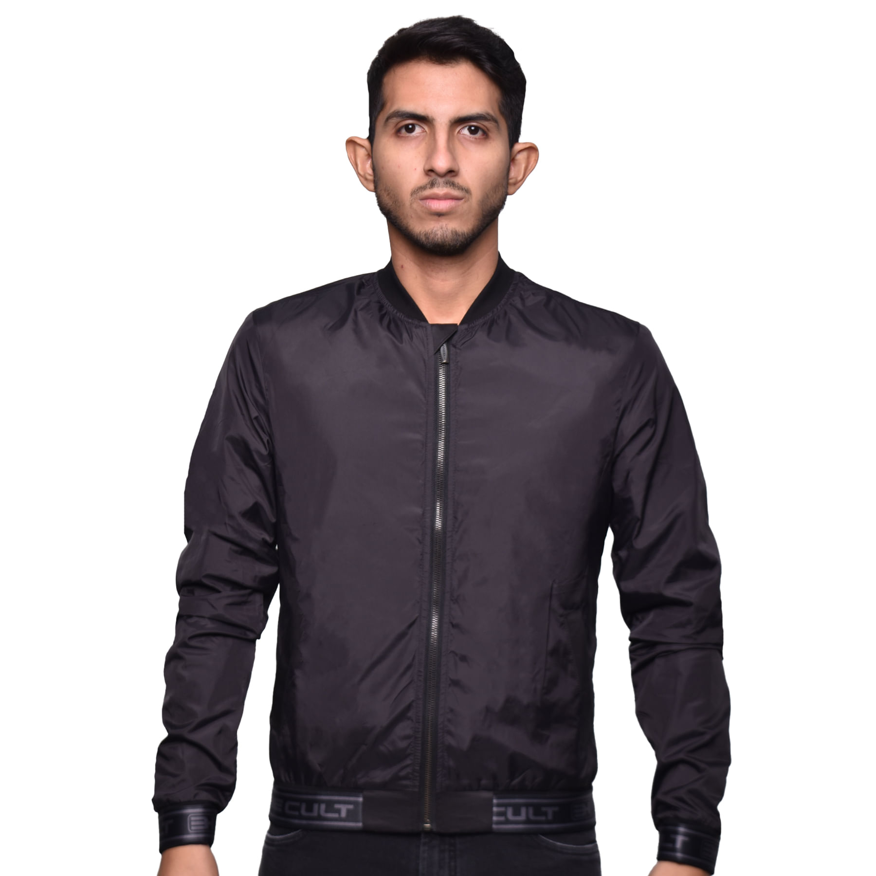CASACA BOMBER DE NYLON - NEGRO