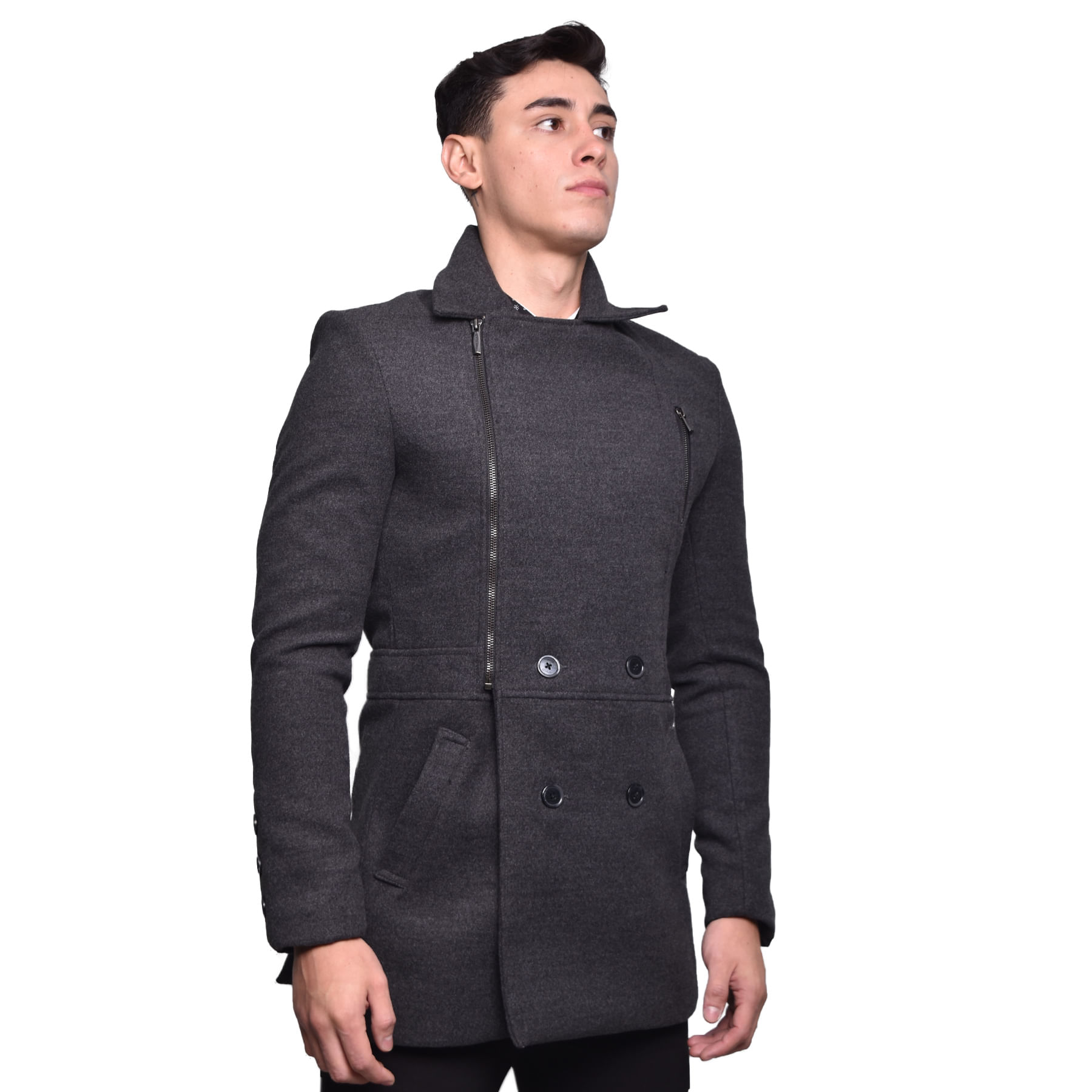 SACO CORTO DE PAÑO - PLOMO