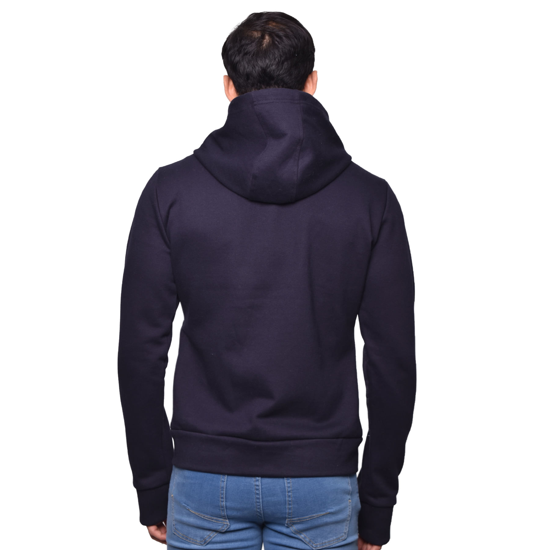 HOODIE CON CORTES SIMETRICO PERFECT FIT - AZUL NOCHE